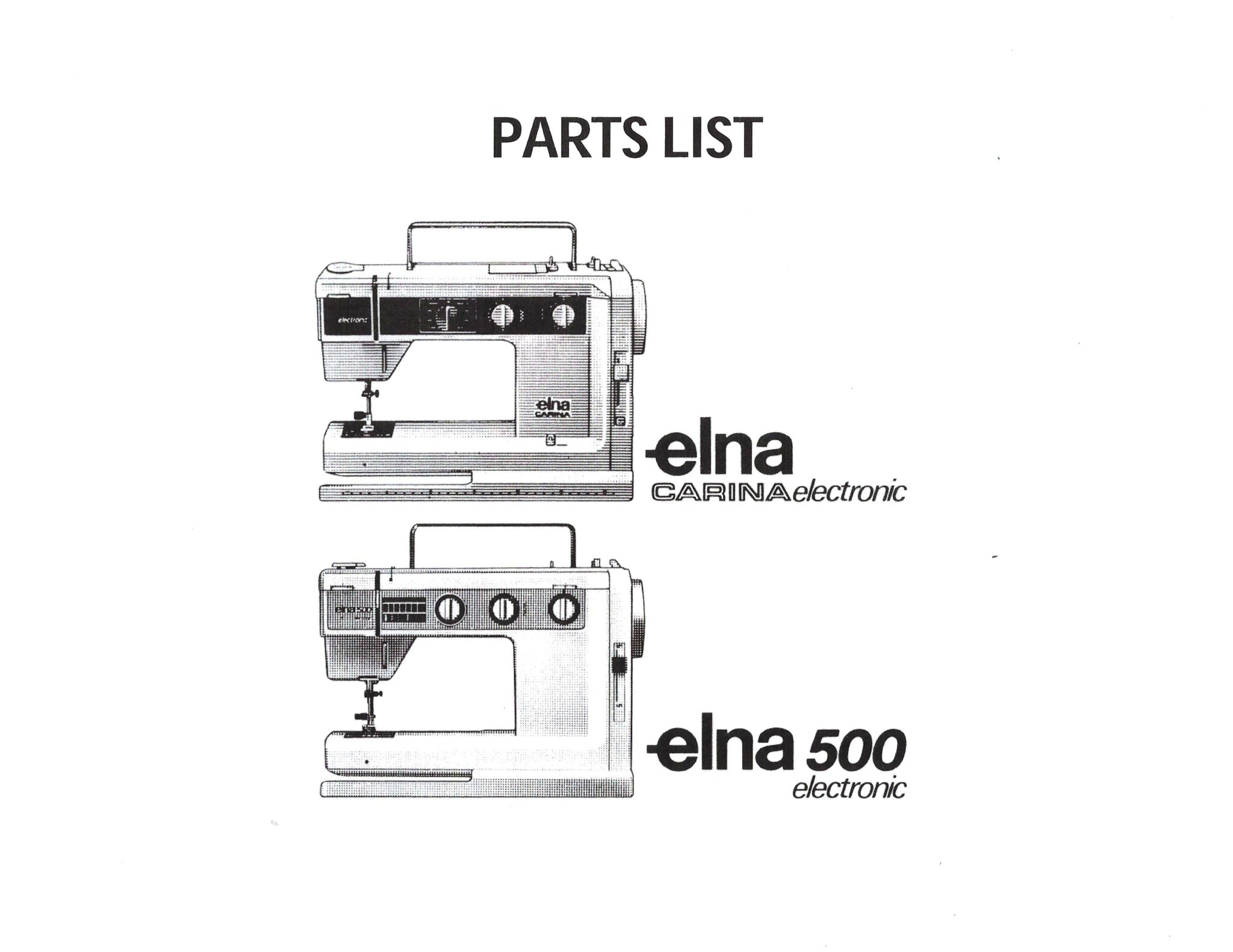 Service Manual Elna Carina, 500 Sewing Machine manual